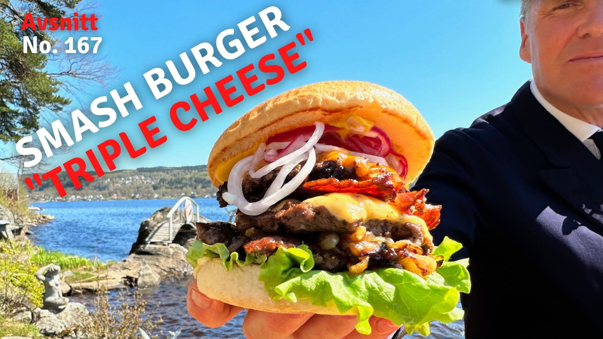 Smash burger triple cheese & onion 250 gram - Kaptenmat